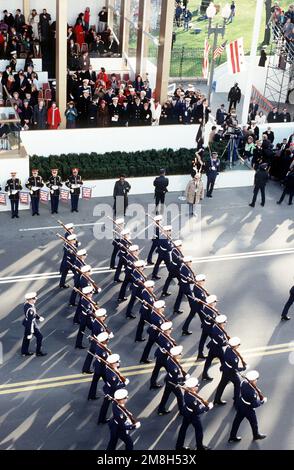 Military units participate in the Inauguration Day parade for George H ...
