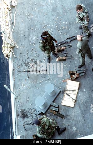 Members of Special Boat Unit 20 (SBU-20) fire 5.56mm M-16 rifles and ...
