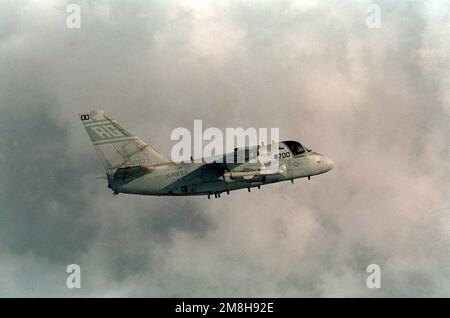 An Air Anti-submarine Squadron 31 (VS-31) S-3A Viking aircraft is ...