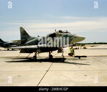 A view of Fighter Squadron 45 (VF-45) F-5E Tiger II and F-16N Fighting ...