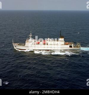 A port beam view of the surveying ship USNS WATERS (T-AGS-45). Country ...