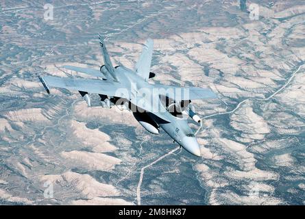 A right front view of an F/A-18A Hornet aircraft of Fighter Attack ...