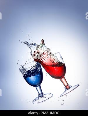 Glasses with colorful liquids Stock Photo - Alamy