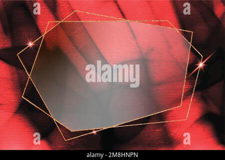 Pentagon luxury gold frame template isolated on white background ...