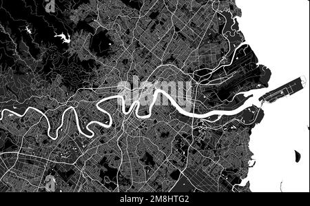 Brisbane map. Detailed vector map of Brisbane city administrative area ...