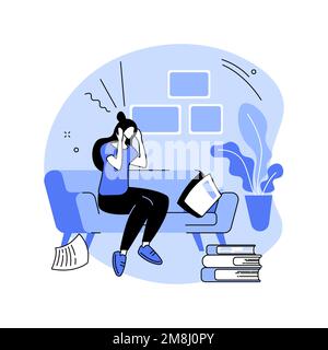 Exams isolated cartoon vector illustrations set. Stressed teenager ...