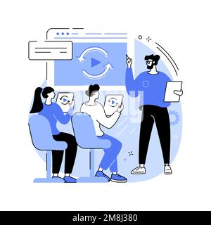 Synchronized access isolated cartoon vector illustrations. Group of ...