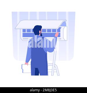 HVAC inspection isolated concept vector illustration. HVAC inspector ...
