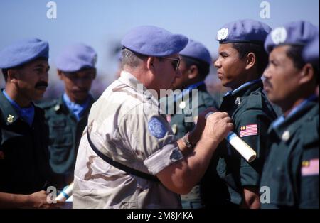 MAJ. GEN. Thomas Montgomery, commander US Forces Somalia, gives his ...