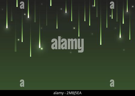 Green meteor rain, shooting stars background. Bright, streaking magic ...