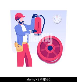 Fire inspection isolated concept vector illustration. Professional ...