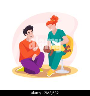 CPR for a child isolated cartoon vector illustration. Teaching CPR on ...