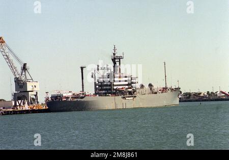 A starboard quarter view of the missile range instrumentation ship USNS ...