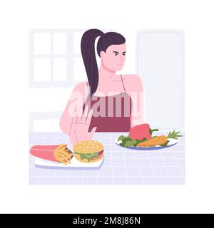 Say no to junk food isolated cartoon vector illustrations Stock Vector ...