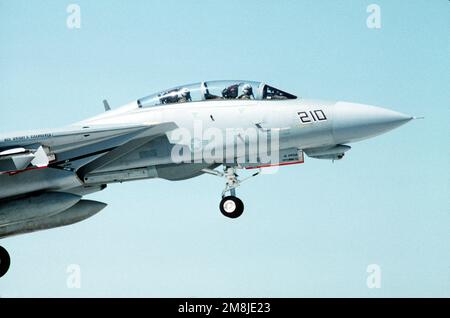 A view of F-14A Tomcat aircraft from Fighter Squadrons 33 (VF-33) and ...