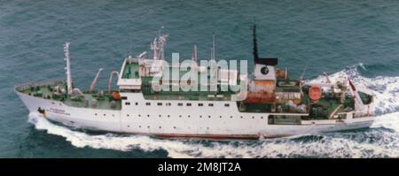 Aerial starboard side view of the Russian Navy Pacific Fleet Goryn ...