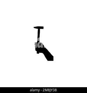 Hand holding hammer. Fist with hammer. Hand with hammer. Construction ...