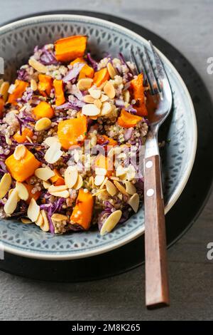 Warm Quinoa Salad with Red Cabbage and Squash Stock Photo - Alamy