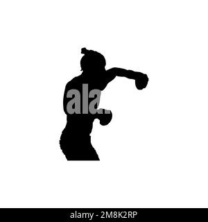 Woman kickboxer icon. Simple style woman kickboxing tournament poster ...