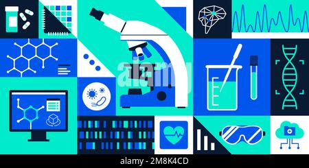 Healthcare, medical research, technology and innovation background with ...