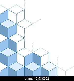Tridimensional blocks pattern background with copy space, development ...