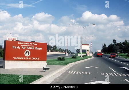 Travis Air Force Base - Main Gate Stock Photo - Alamy