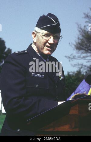 MAJ. GEN. James G. Andrus, Third Air Force Commander, presents the ...