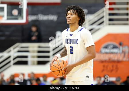 Newton's Stephon Castle #2 in action against IMG Academy during a high ...