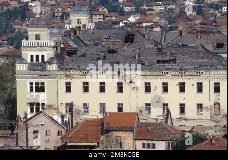 War damaged buildings. Subject Operation/Series: PROVIDE PROMISE Base ...