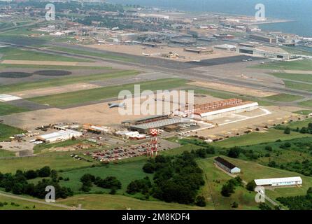 An aerial view of a section of NAS Norfolk showing the section of the ...