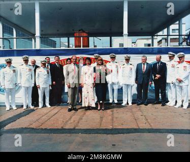 Mrs. Kelly Ann Sullivan Loughren, ships sponsor of the guided missile ...