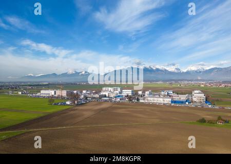 Menges, Slovenia - 12 January 2023: Lek the pharmaceutical factory ...