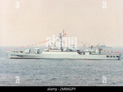 A port beam view of the Chinese Navy Luda class guided missile ...