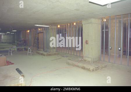 Renovation of the Pentagon building. Construction site in basement of ...