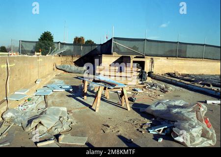 Renovation of the Pentagon building. Construction site. Basement floor ...