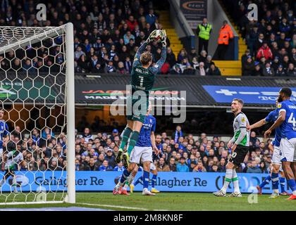 Ipswich, UK. 14th Jan, 2023. Plymouth Argyle full back Bali Mumba (17 ...