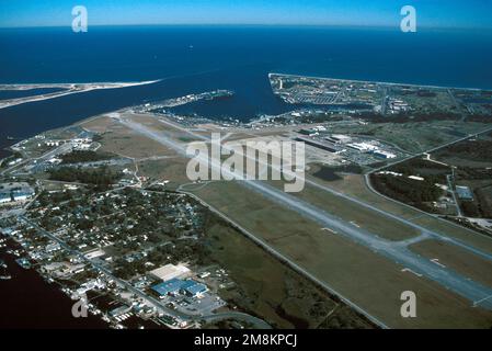 A view looking northeast showing the Naval Air Station with the Naval ...