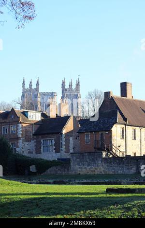 York Museum Gardens in winter sunshine, with the Minster beyond ...