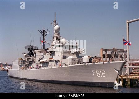 A starboard bow view of the Netherlands Navy frigate HrMs Willen Van ...