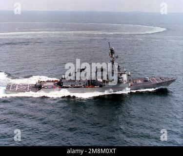 Aerial low-oblique starboard view of the USS WADDELL (DDG 24) Charles F ...