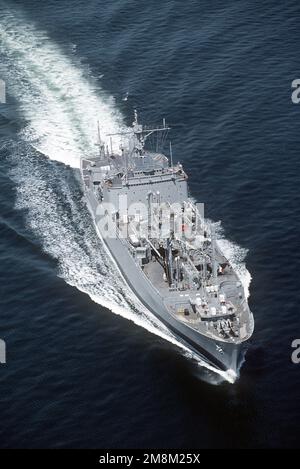 A starboard beam view of the ammunition ship USS KISKA (AE 35). Country ...