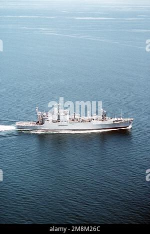 A starboard beam view of the ammunition ship USS KISKA (AE 35). Country ...