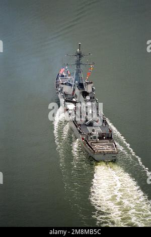 Aerial stern view (off centerline) of the Russian Navy Northern Fleet ...