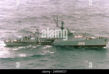 Aerial starboard beam view of the Russian Navy Pacific Fleet Ropucha II ...