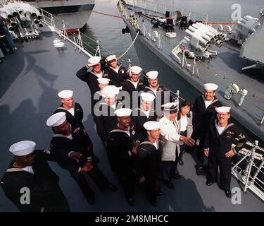 Chinese destroyers HARBIN (DDG 112), ZHUHAI (DDG 166), and supply ship ...