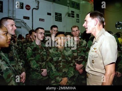 US Navy Admiral's call on the USS Harper's Ferry Stock Photo - Alamy