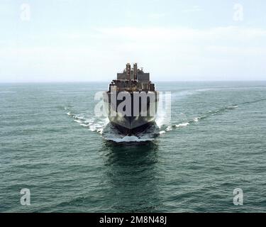 Bow on view of the Military Sealift Command (MSC) strategic heavy lift ship USNS DAHL (T-AKR 312 ...
