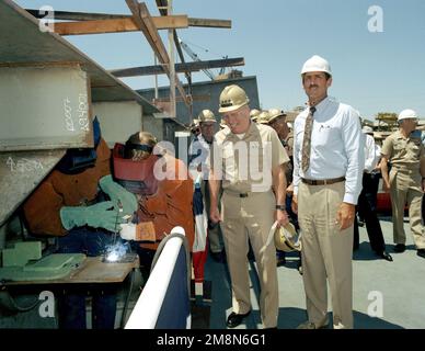 View of the keel laying of the Military Sealift Command strategic ...