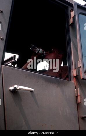 A member of the 230th Support Battalion, North Carolina Army National ...