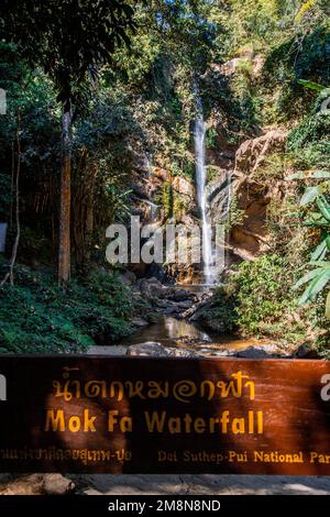 Mork Fa or Mok Fa Waterfall in Mae Taeng District, Chiang Mai, Thailand ...